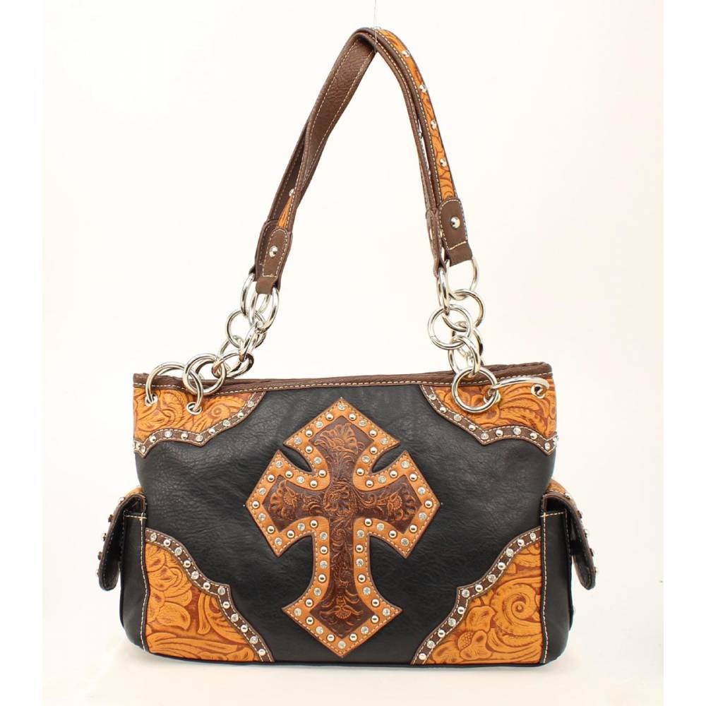 Blazin Roxx Tooled Cross Satchel Handbag | HorseLoverZ Blazin Roxx Tooled Cross Satchel Handbag | HorseLoverZ